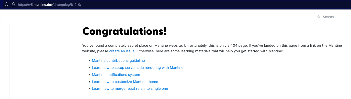 v6 Changelog subdomain defaults to v5 · Issue #3684 · mantinedev/mantine · GitHub