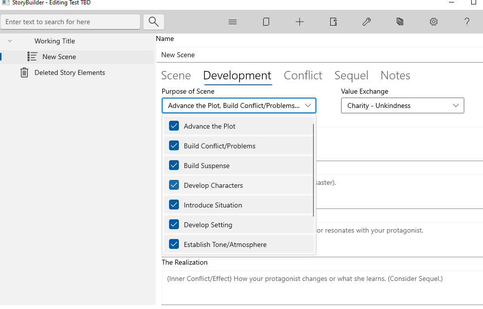 Purpose of Scene should allow multli-selection · Issue #165 · storybuilder-org/StoryCAD · GitHub