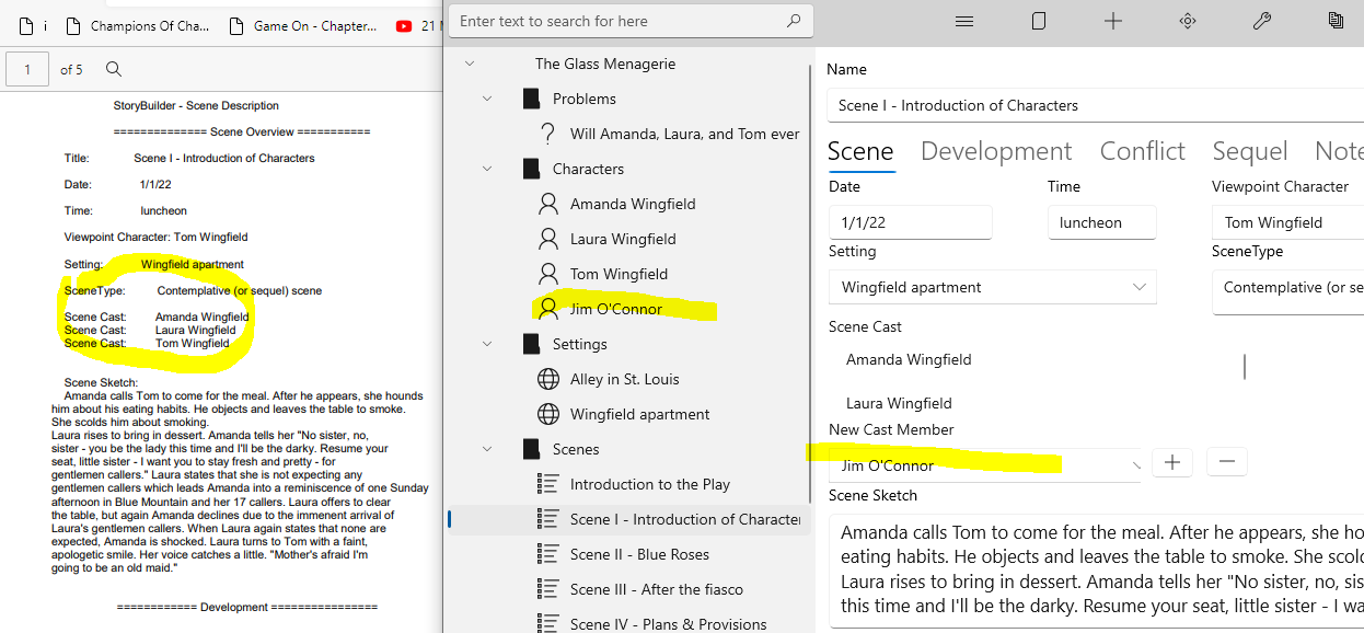 reports>Scenes new cast member not showing on report · Issue #326 · storybuilder-org/StoryCAD ...