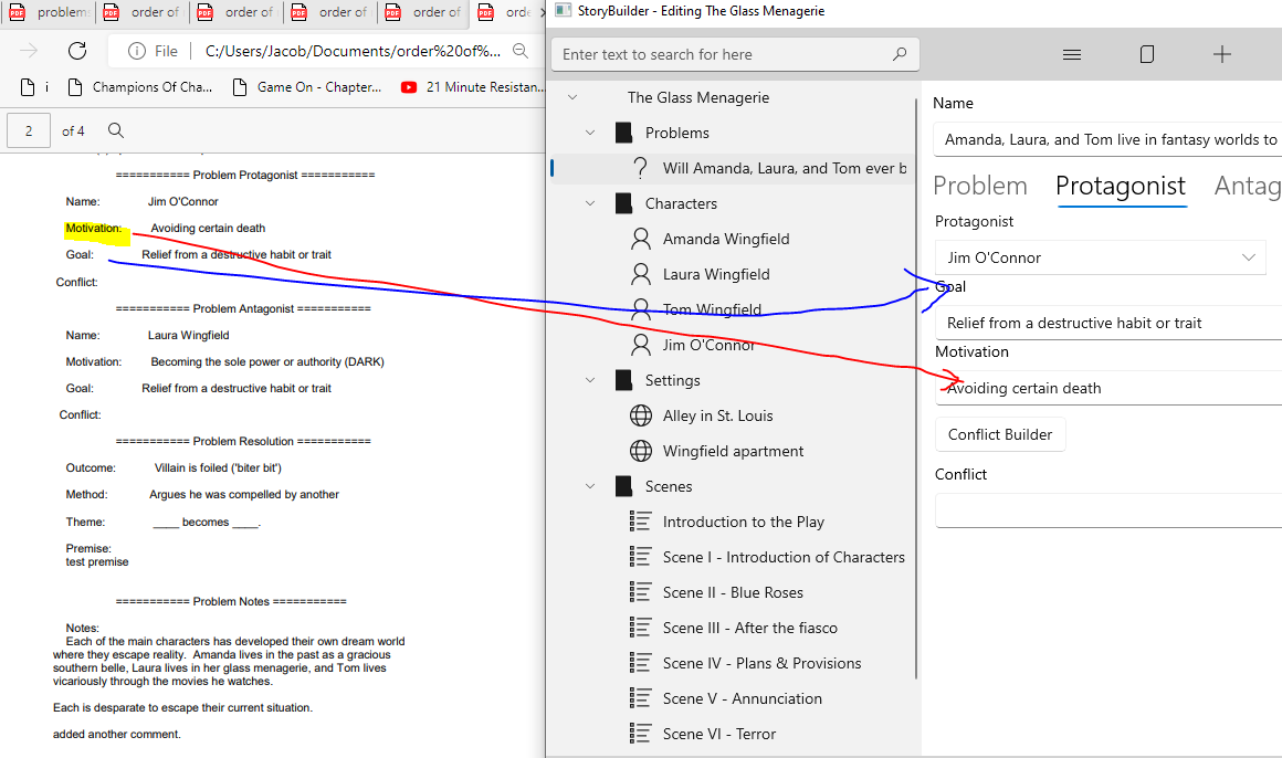 Differences on screen display and report display · Issue #331 · storybuilder-org/StoryCAD · GitHub