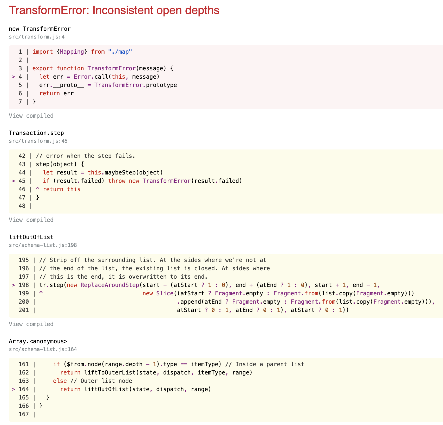 liftListItem command throws 'Inconsistent open depths' error · Issue #1207 · ProseMirror ...
