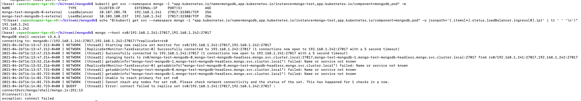 [bitnami/mongodb] mongo connect replicate set failed · Issue #6140 ...