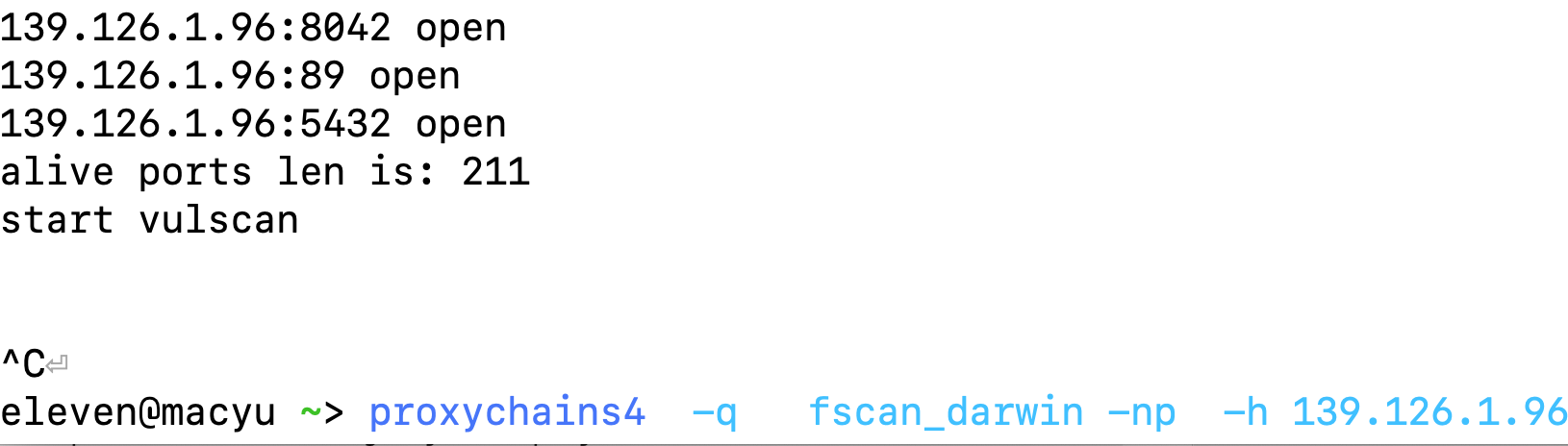 Mac 终端挂proxychains扫描会显示所有端口都开放 · Issue #88 · shadow1ng/fscan · GitHub