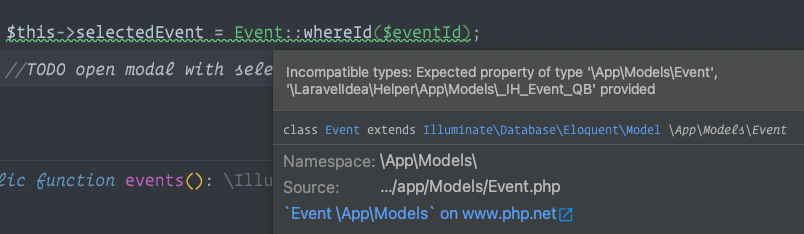 [Bug]: LaravelIdea helper Models takes precedence over App\Model ...
