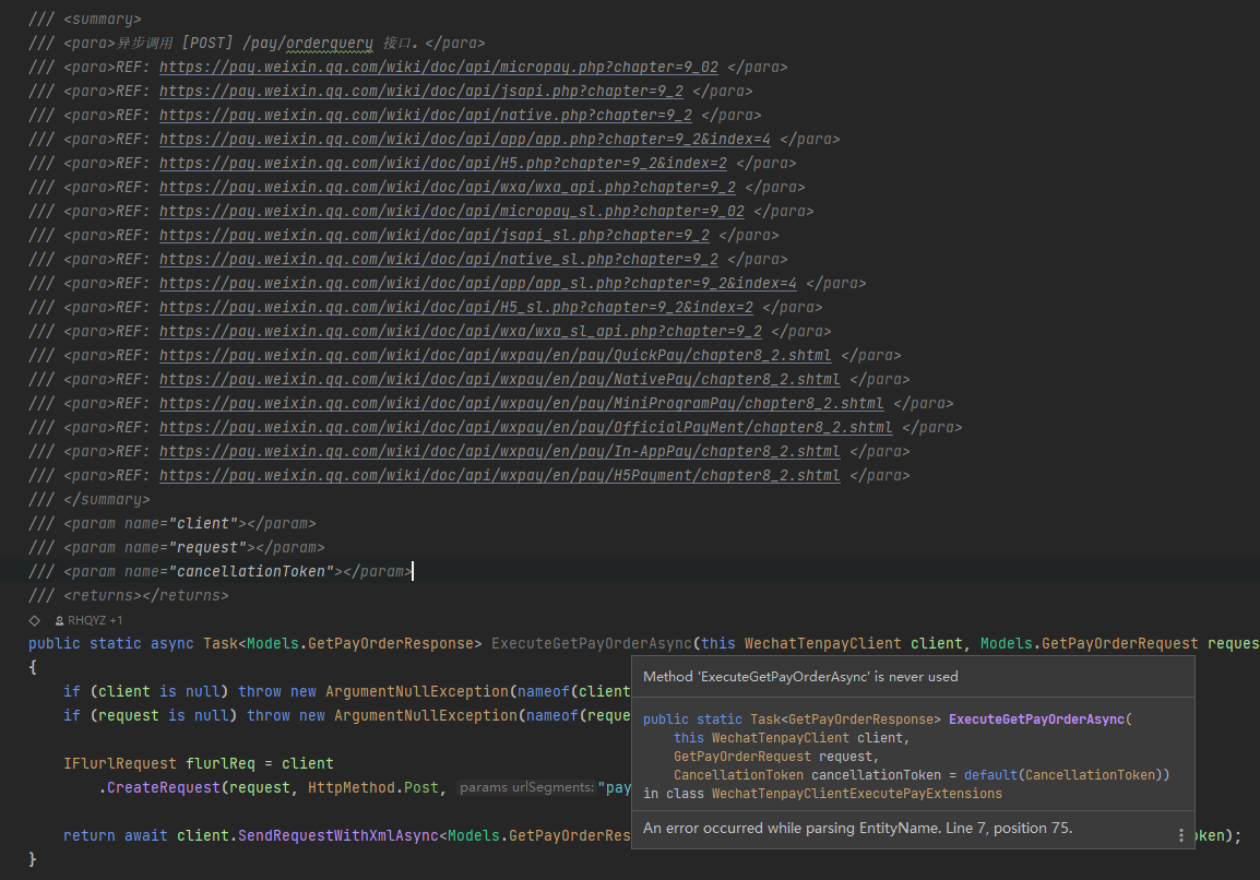Bug 部分方法的 Xml 文档解析失败 · Issue 85 · Fudiweidotnetcoreskitflurlclientwechat · Github 