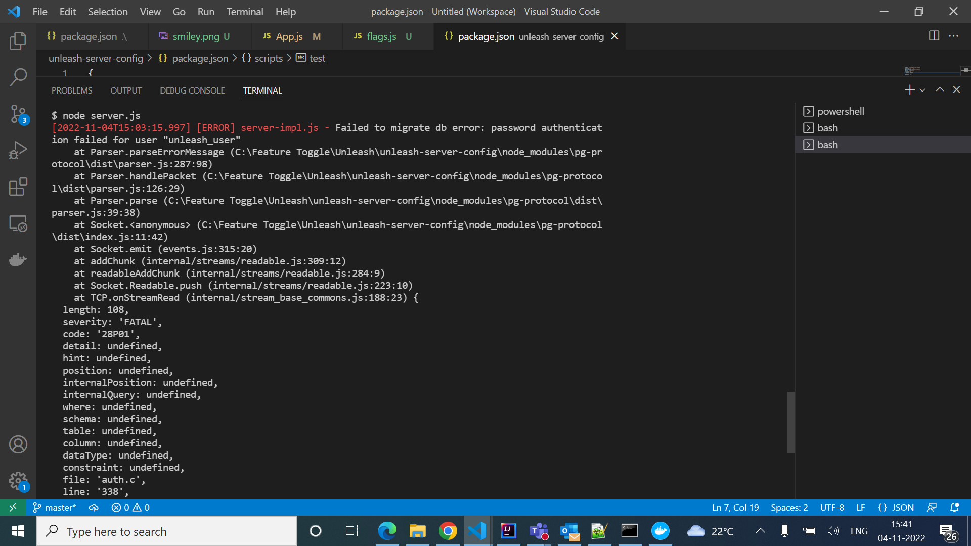 Failed to migrate db error: password authentication failed for user "unleash_user" · Issue #2333 ...