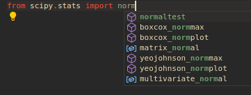 Pyright do not autocomplete scipy.stats.norm module · Issue #2038 · microsoft/pylance-release ...