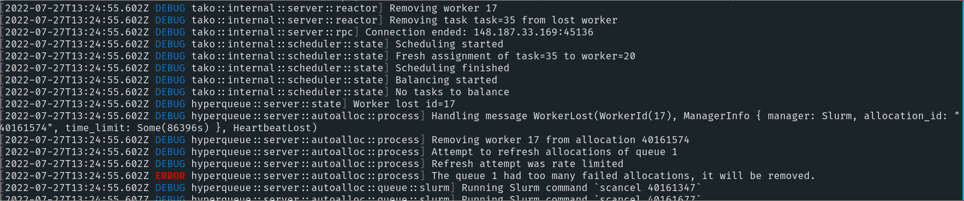 Too many failed allocations · Issue #465 · It4innovations/hyperqueue · GitHub