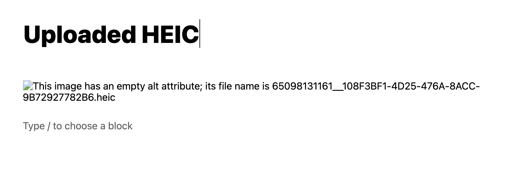 Image block: Drag-and-drop allows HEIC files · Issue #34181 · WordPress ...