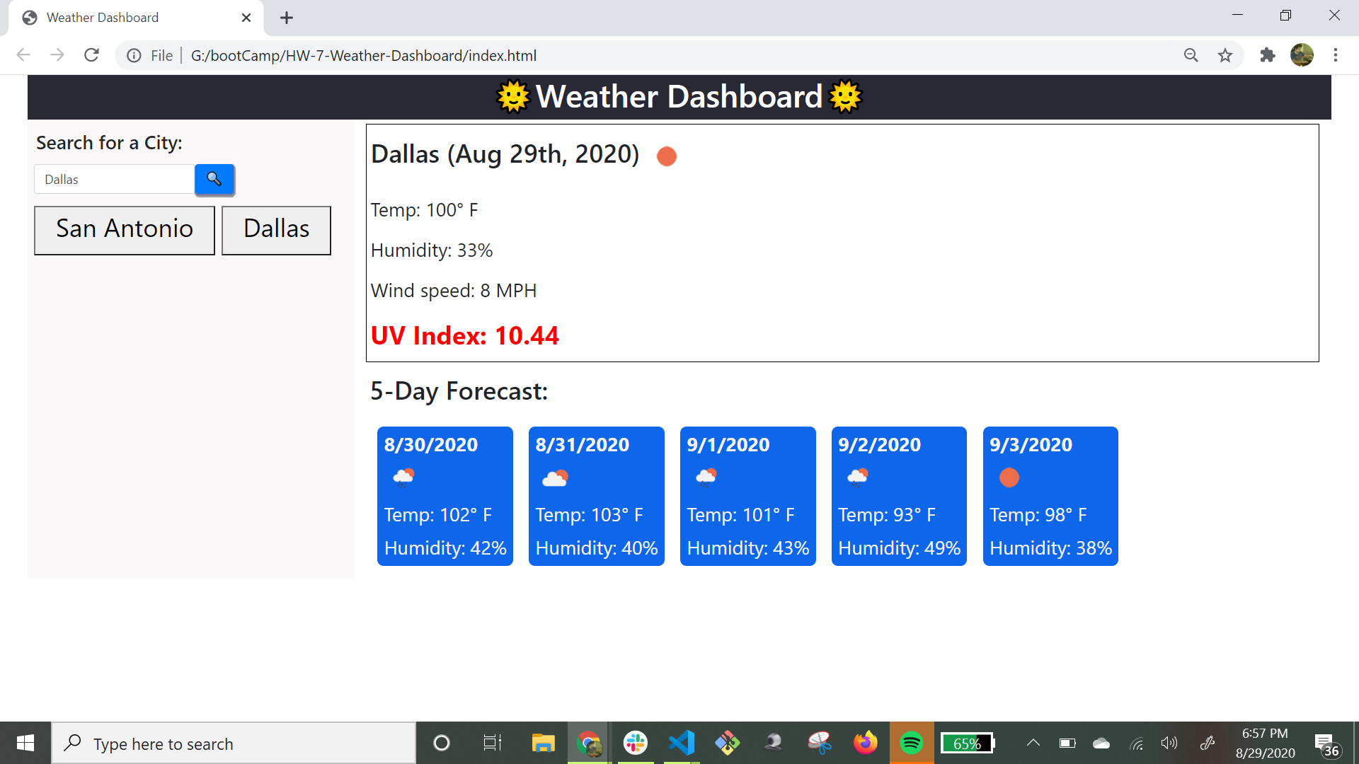GitHub - steverodrig/HW-7-Weather-Dashboard