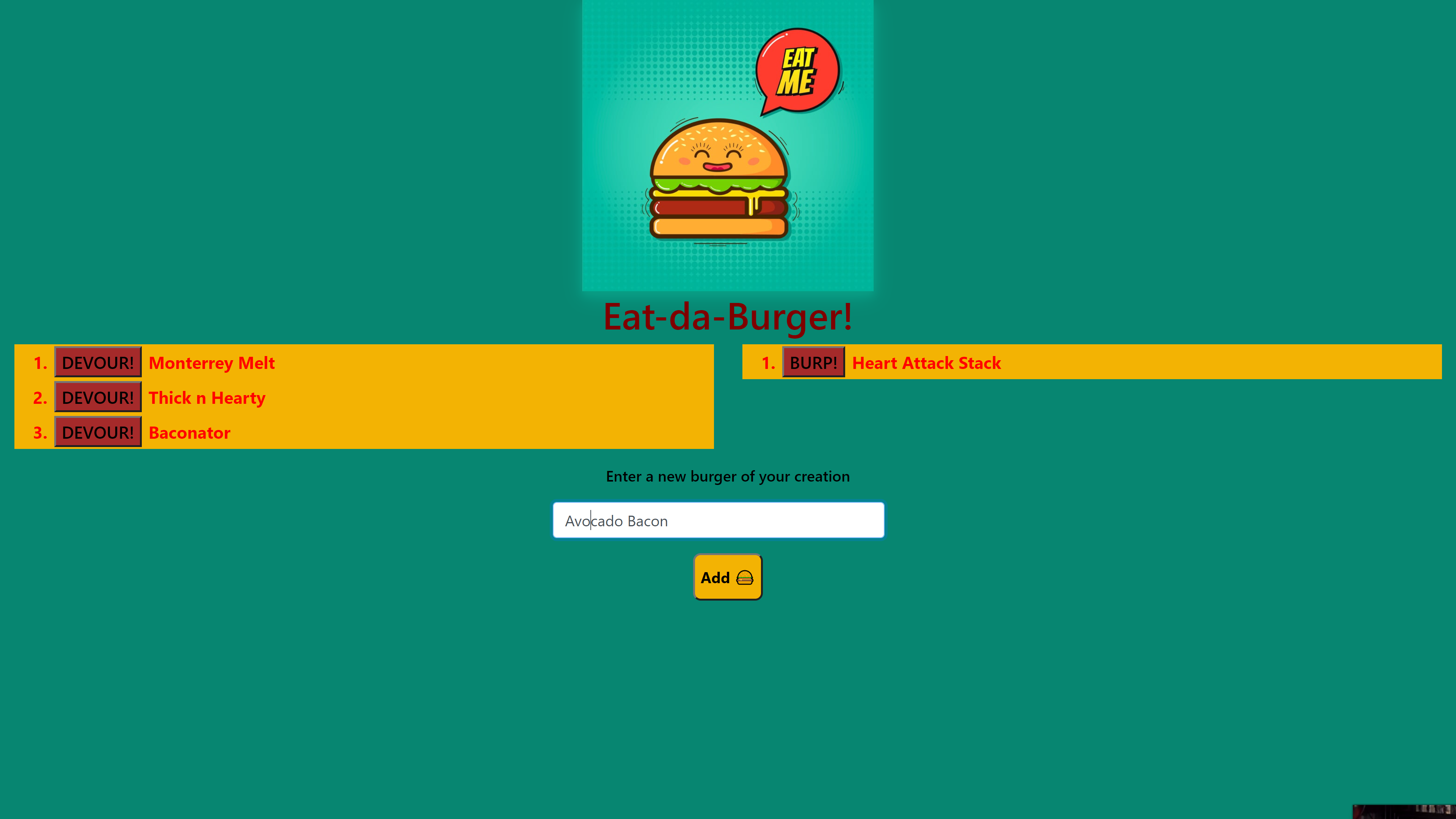 Github Steverodrig Burger