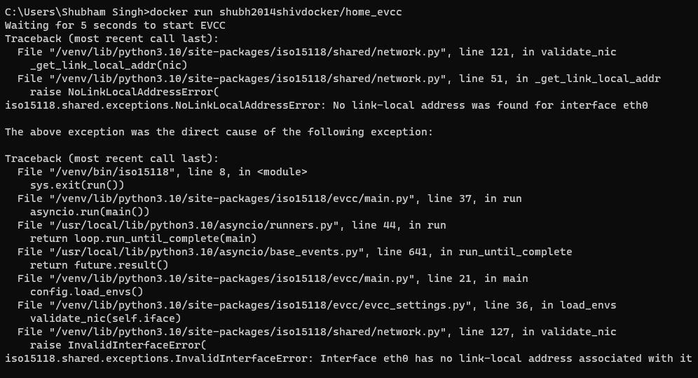 Interface eth0 has no link-local address associated with it · Issue #211 · EcoG-io/iso15118 · GitHub