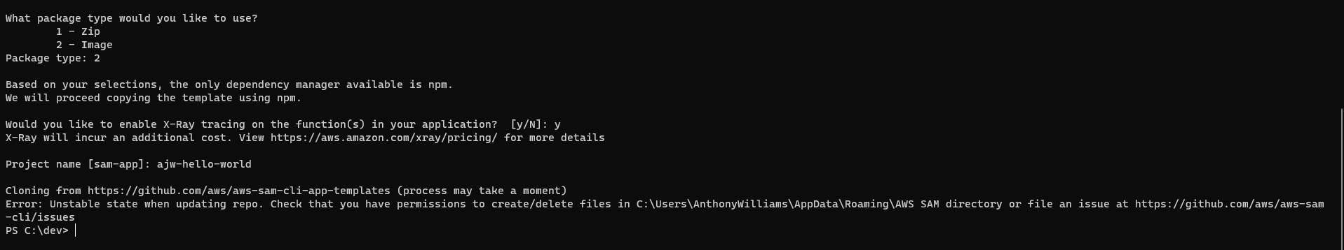 Bug Aws Sam Hello World Failed With Administratoraccess · Issue 4109 · Awsaws Sam Cli · Github