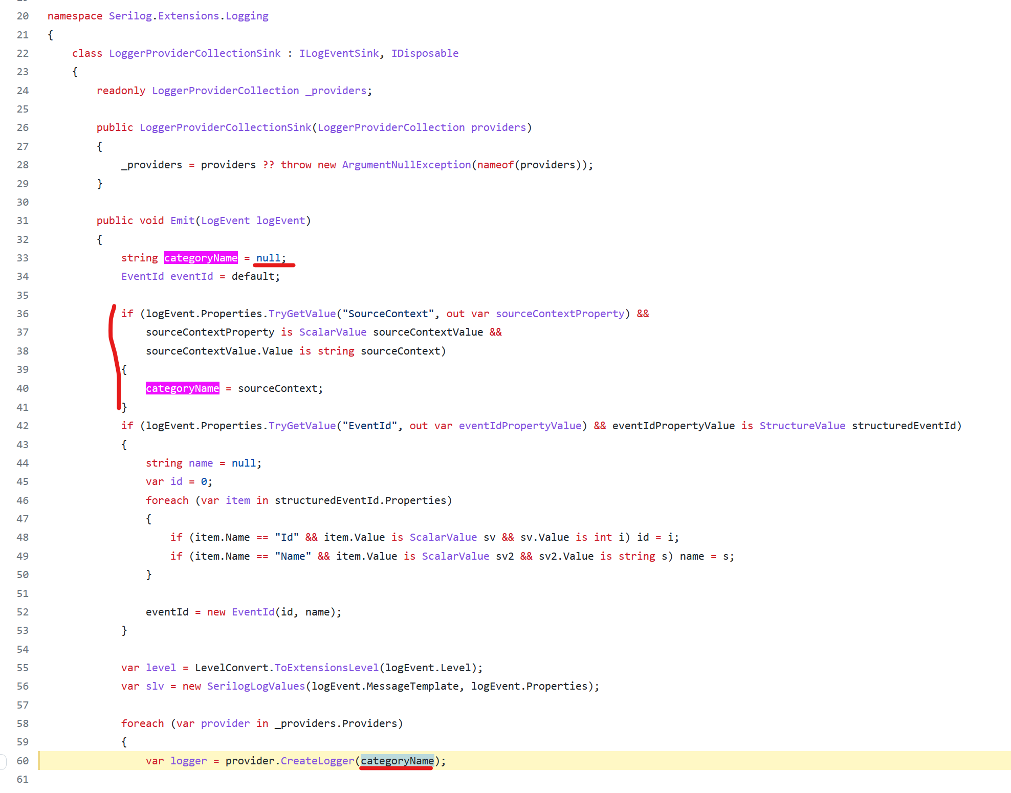 Serilog Keeps Throwing Argumentnullexception · Issue 213 · Serilog Serilog Extensions Logging