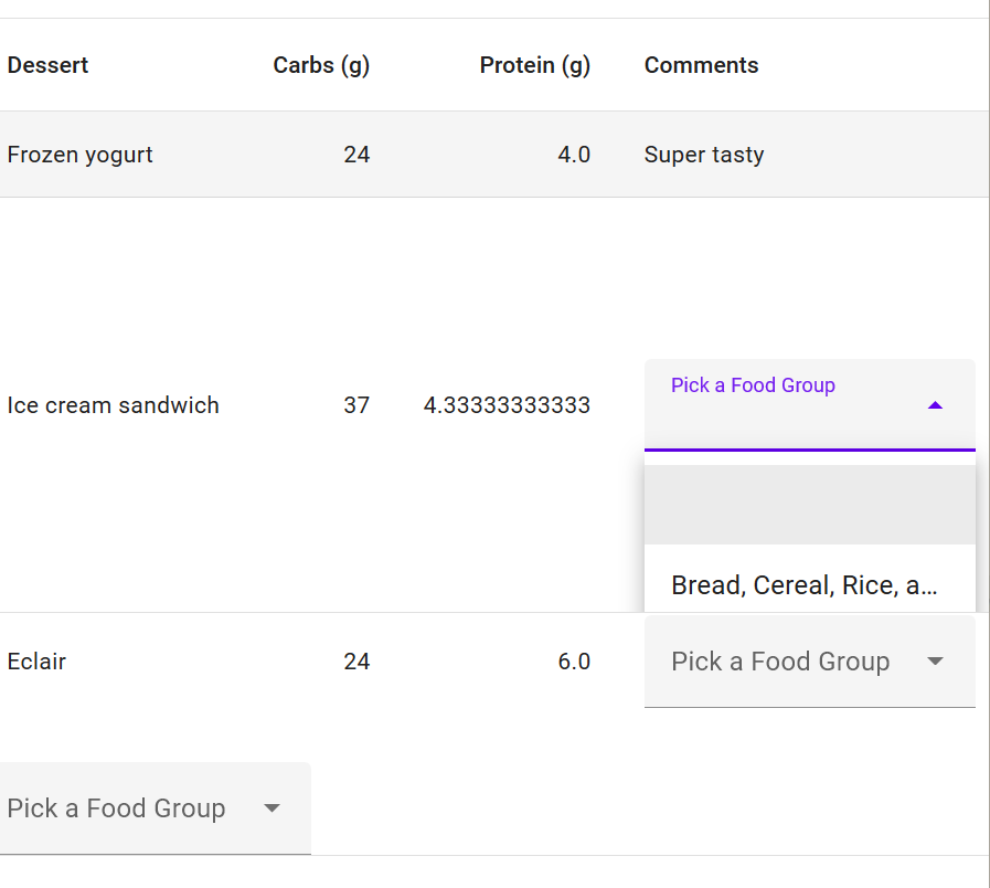 [mdc-select] Using a select inside a data table doesn't work · Issue #6440 · material-components ...