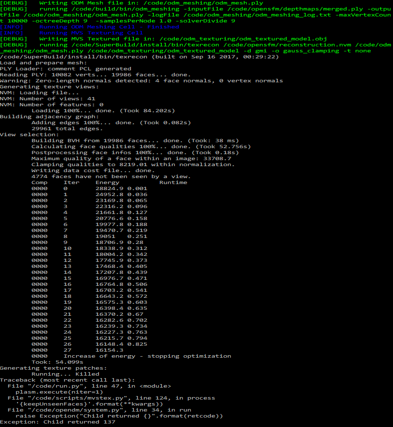 Generating texture patches Killed · Issue #682 · OpenDroneMap/ODM · GitHub