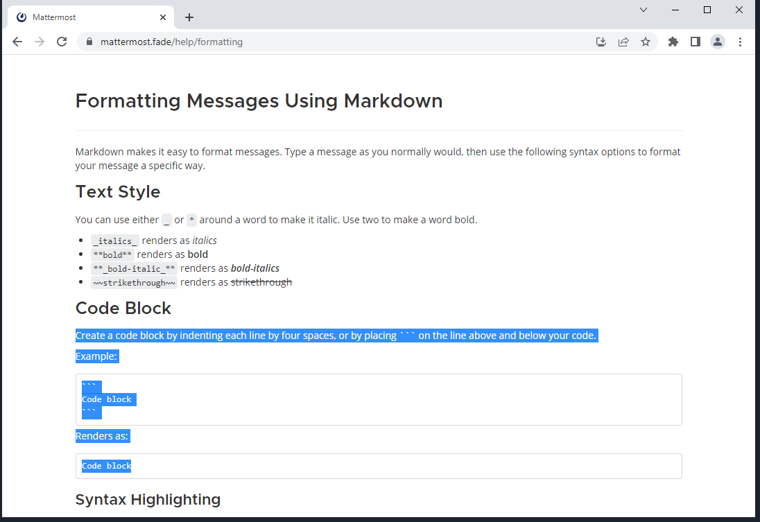 Formatting Text Help Doesn T Scroll · Issue 23225 · Mattermost Mattermost · Github