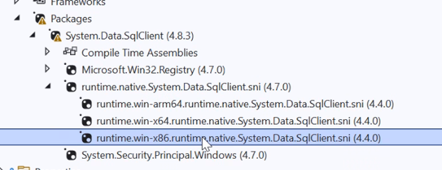 How to address EOL for runtime.win-x86.runtime.native.System.Data.SQLClient.sni · Issue #1490 ...