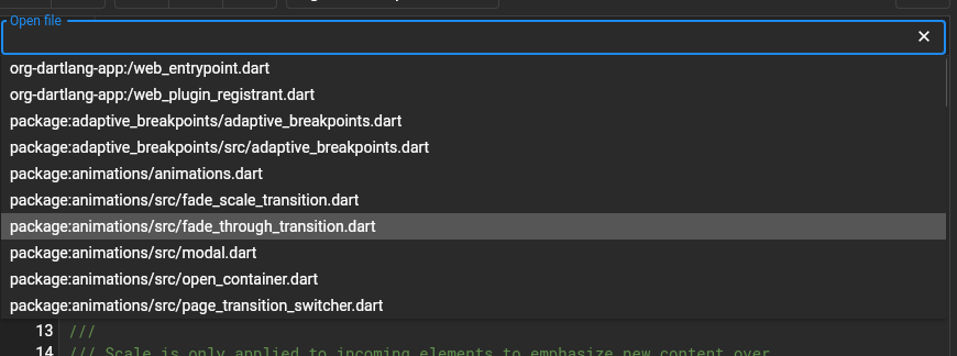 Clicking on file search results does not select file on Flutter master branch · Issue #4407 ...