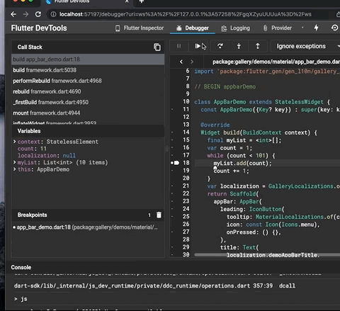 Inspected variable state is reset when the stack trace loads · Issue #4883 · flutter/devtools ...