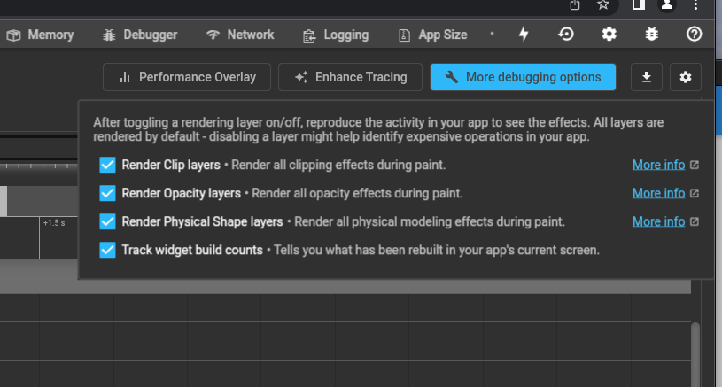 "More debugging options" menu cannot be interacted over Perfetto IFRAME ...