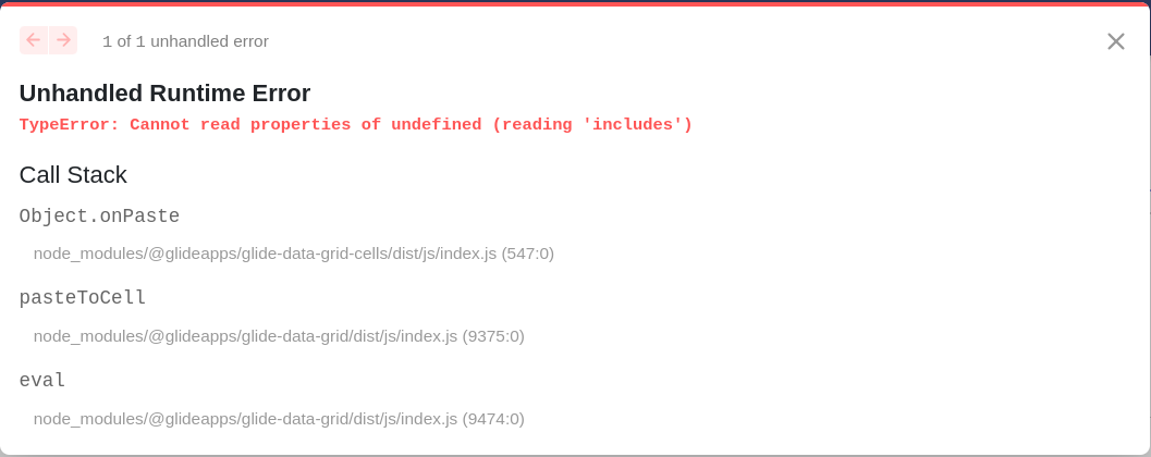 Error when pasting values into a custom cell of type Dropdown-cell · Issue #660 · glideapps ...