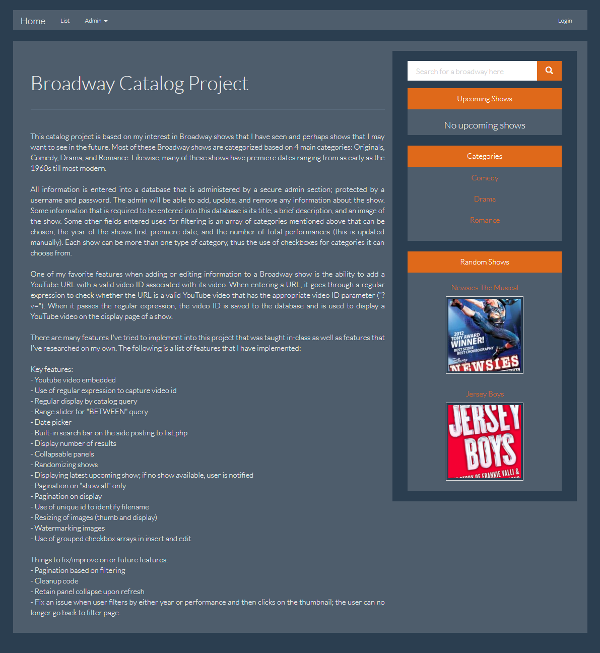 GitHub - iWolfram/broadway_catalog: DMIT2025 - PHP/MySQL final project