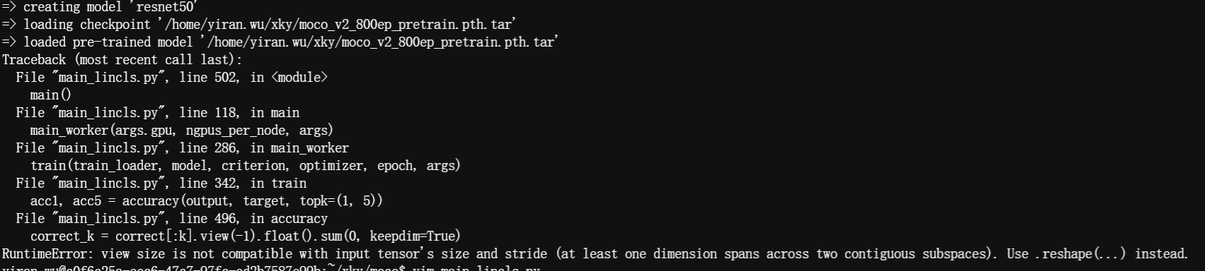 Start Train Linear Classfication Task . view size is not compatible · Issue #108 · open-mmlab ...