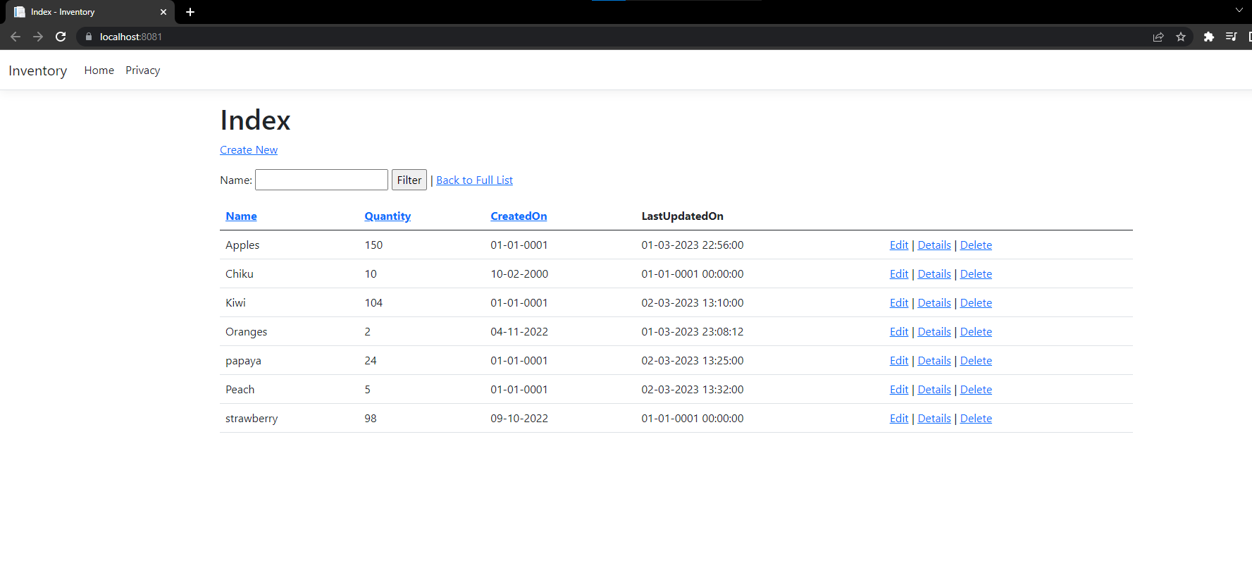 GitHub - prags9/InventoryWebService: ASP.Net core MVC 6 application for Inventory Management