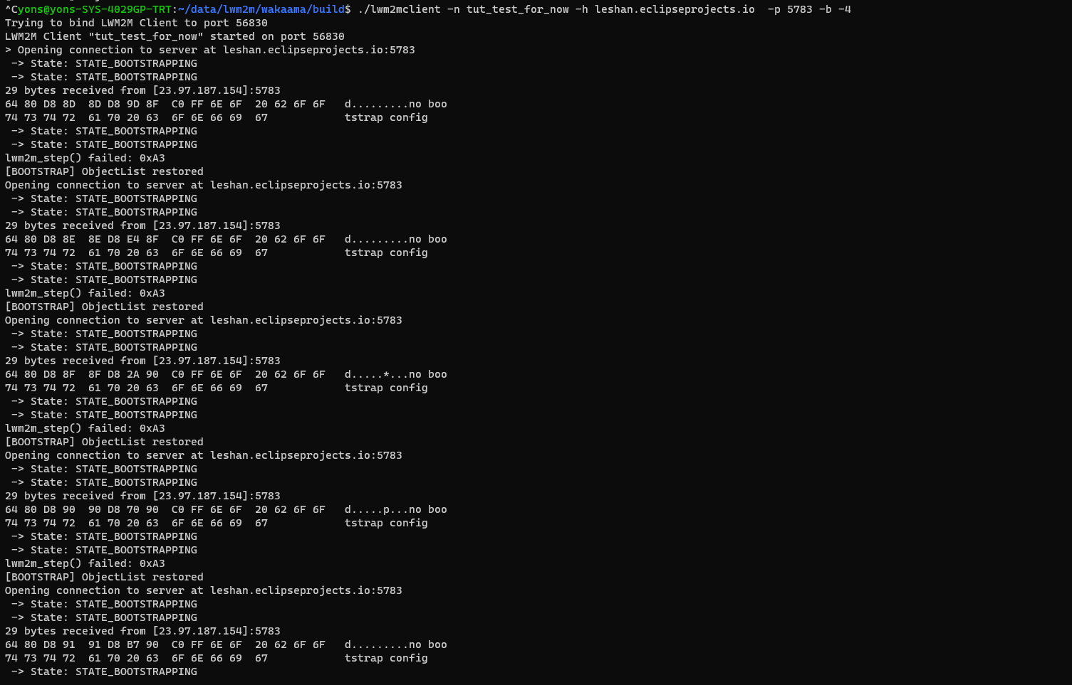 How to connect to leshan server · Issue #673 · eclipse-wakaama/wakaama · GitHub