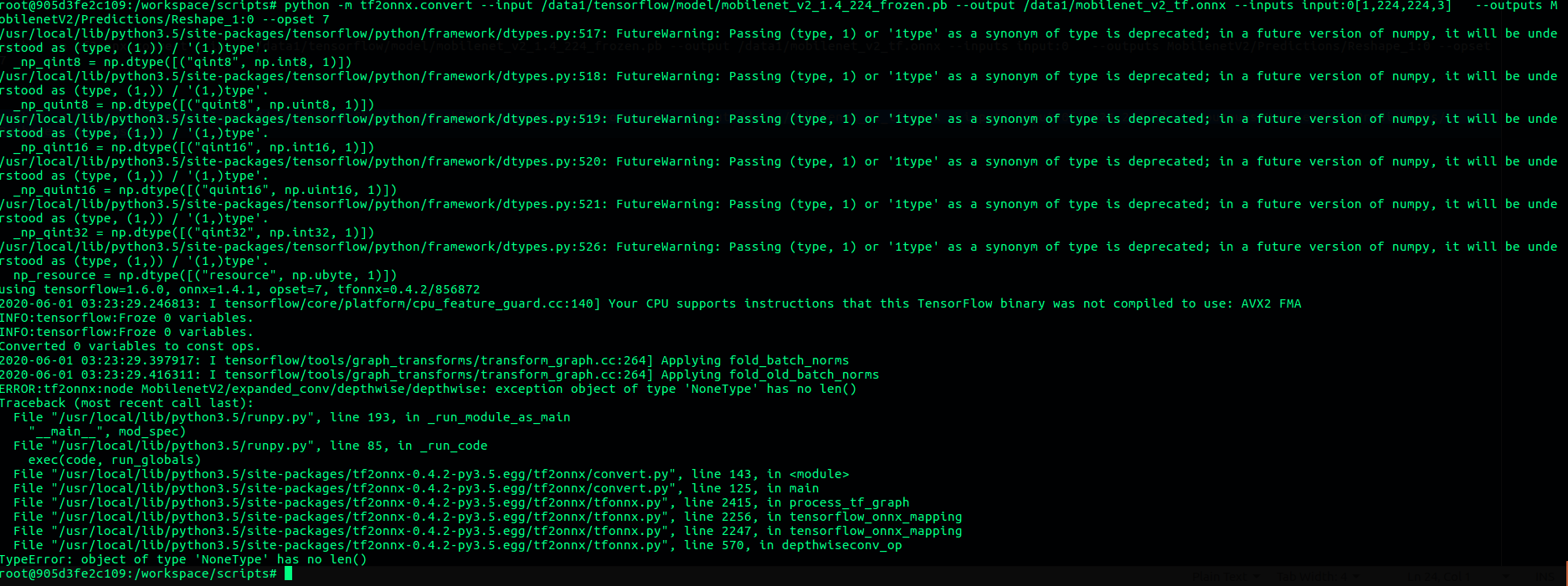 Cannot convert mobilenet_v2_1.4_224 · Issue #444 · onnx/tensorflow-onnx · GitHub