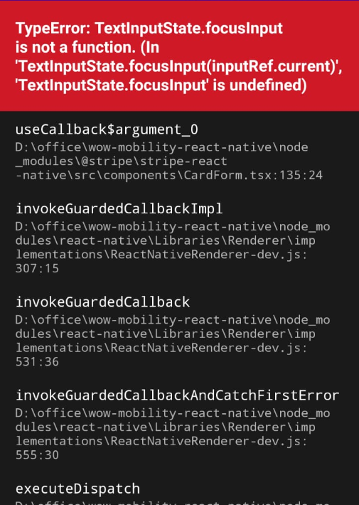 Cardform Component Input Field Issue · Issue 567 · Stripestripe React Native · Github 