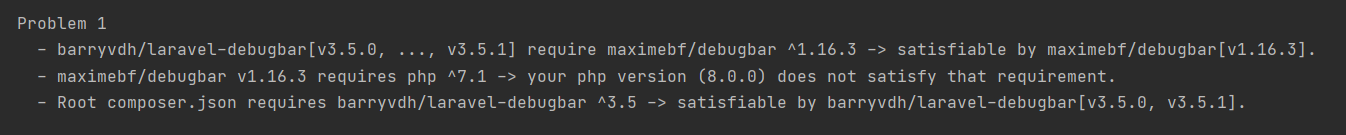 PHP 8 support? · Issue #1133 · barryvdh/laravel-debugbar · GitHub