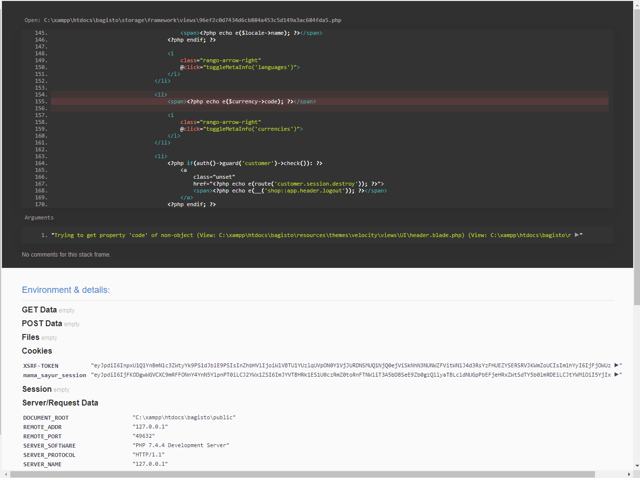 Trying To Get Property Code Of Non Object · Issue 3038 · Bagistobagisto · Github