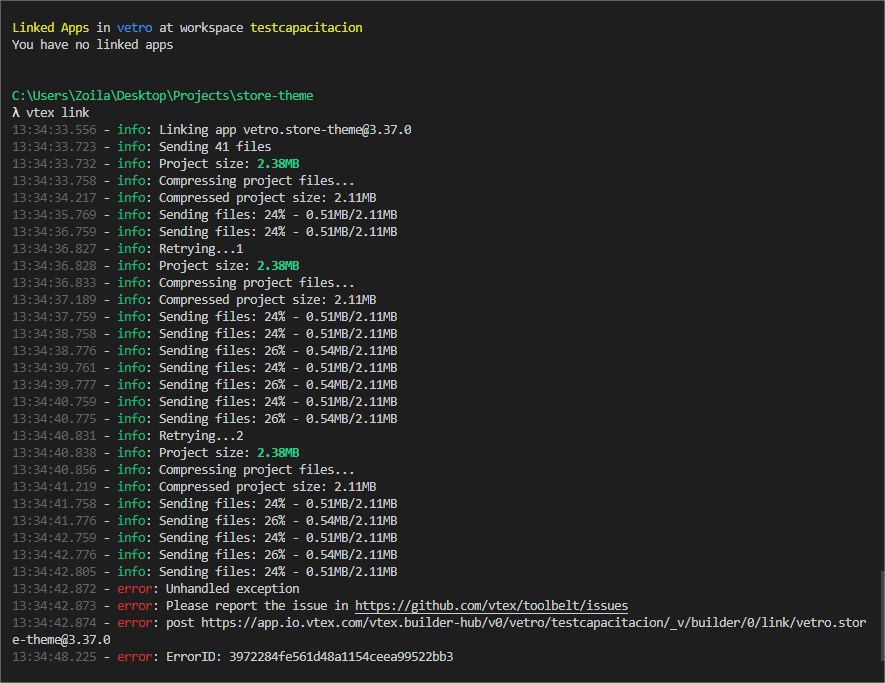 Problem vtex link · Issue #871 · vtex/toolbelt · GitHub