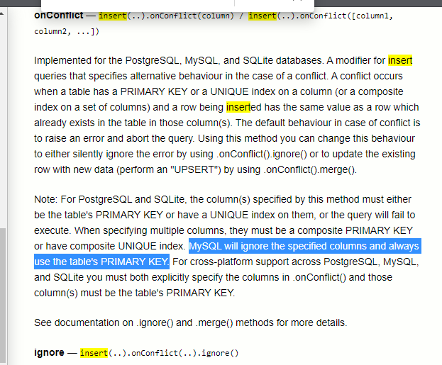 maybe the documentation needs to be updated · Issue #4662 · knex/knex · GitHub