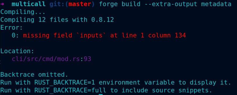 Fix: Forge build extra-output options breaking · Issue #897 · foundry-rs/foundry · GitHub