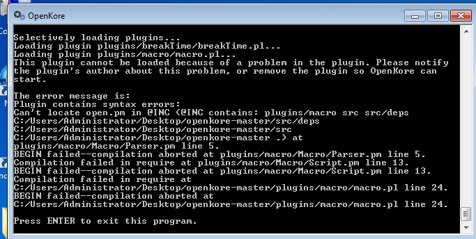 Unable to load Plugins · Issue #863 · OpenKore/openkore · GitHub