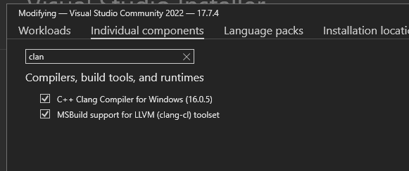 Visual Studio 2022 clang 16 toolset std::filesystem failure · Issue ... Visual Studio 2022 clang 16 toolset std::filesystem failure · Issue ...