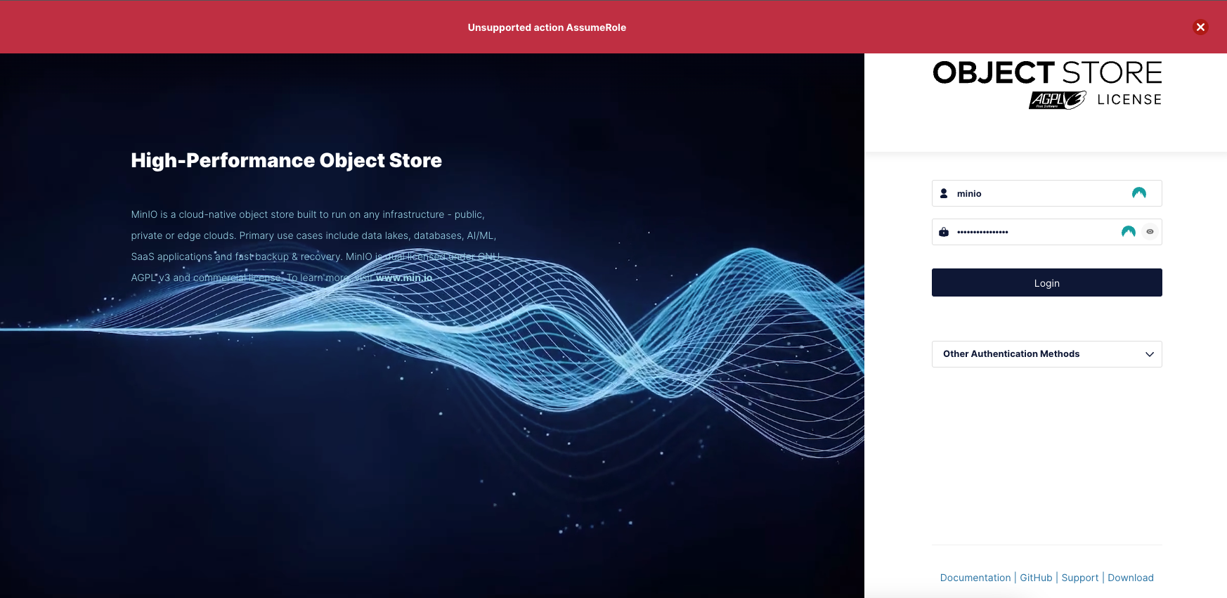 Unsupported action AssumeRole · Issue #17793 · minio/minio · GitHub