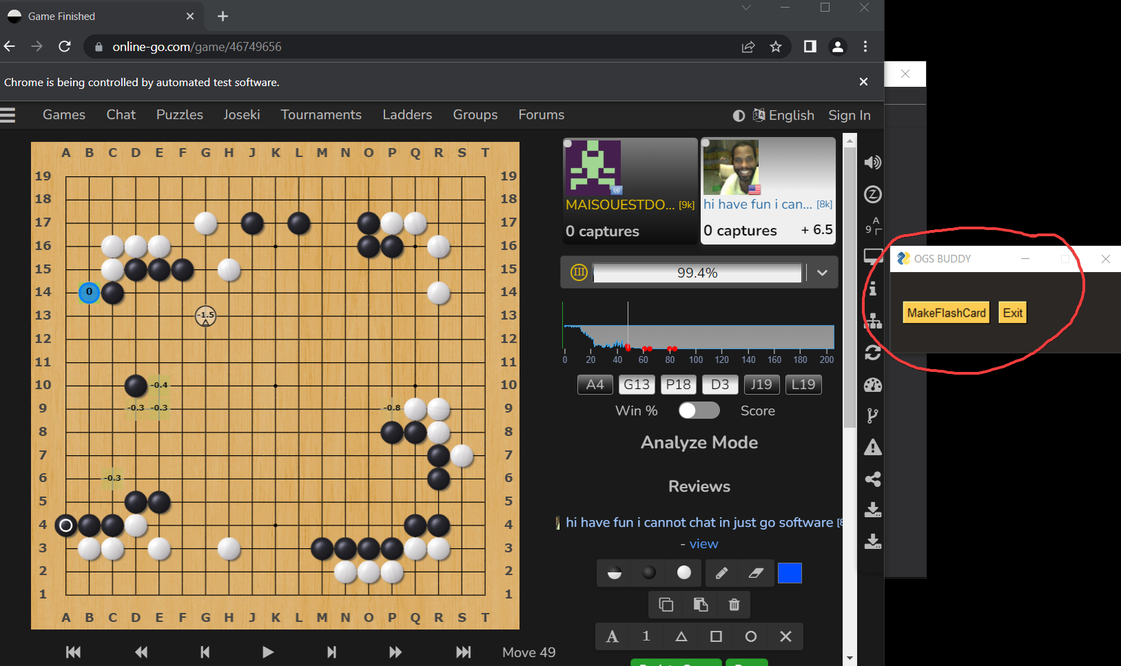 GitHub - metaperl/ogs-buddy: OGS post-game analysis support tool