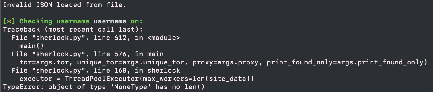 macOS invalid JSON loaded from file? · Issue #380 · sherlock-project ...
