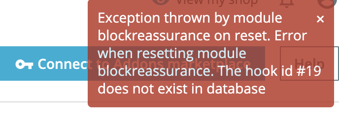Error when resetting module blockreassurance. · Issue #23442 · PrestaShop/PrestaShop · GitHub
