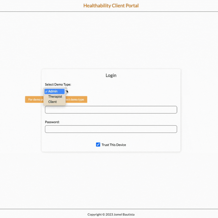 GitHub - jogarbaut/healthability-client-portal-frontend: Frontend for a client portal for ...
