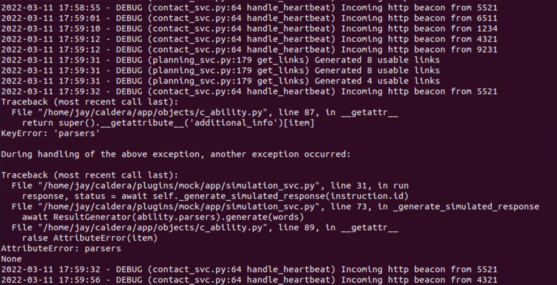 Mock plugin bug · Issue #2476 · mitre/caldera · GitHub