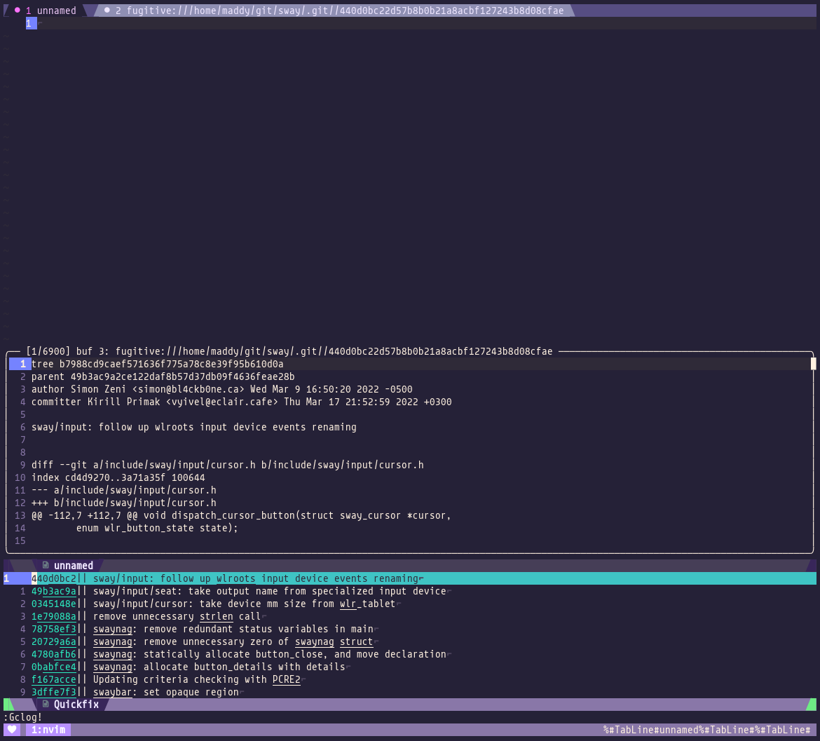 Support previewing vim-fugitive `:Gclog` entries · Issue #60 · kevinhwang91/nvim-bqf · GitHub