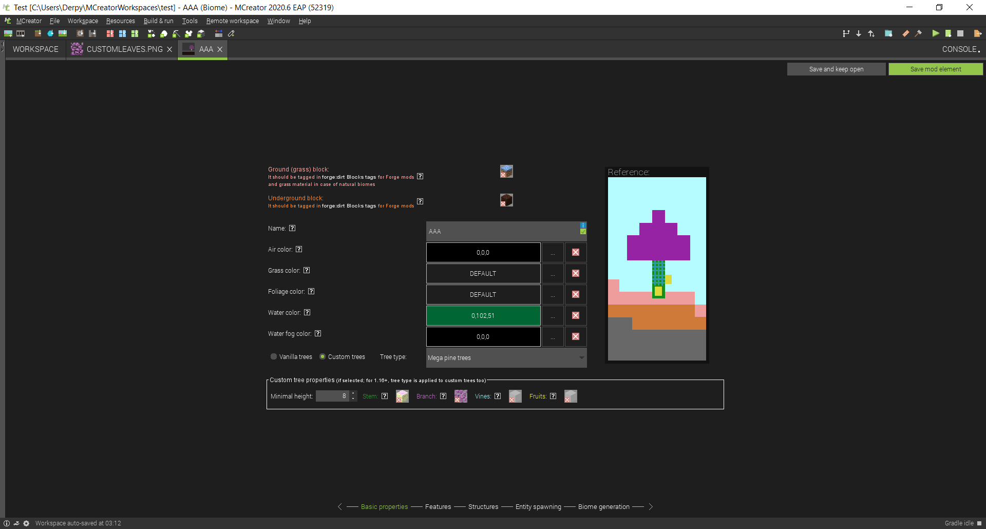 2020.6 EAP 52319 1.16.4 Custom Biome feature spawning Issues · Issue #708 · MCreator/MCreator ...