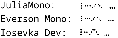 Harmonizing the "ellipsis" dots · Issue #1980 · be5invis/Iosevka · GitHub