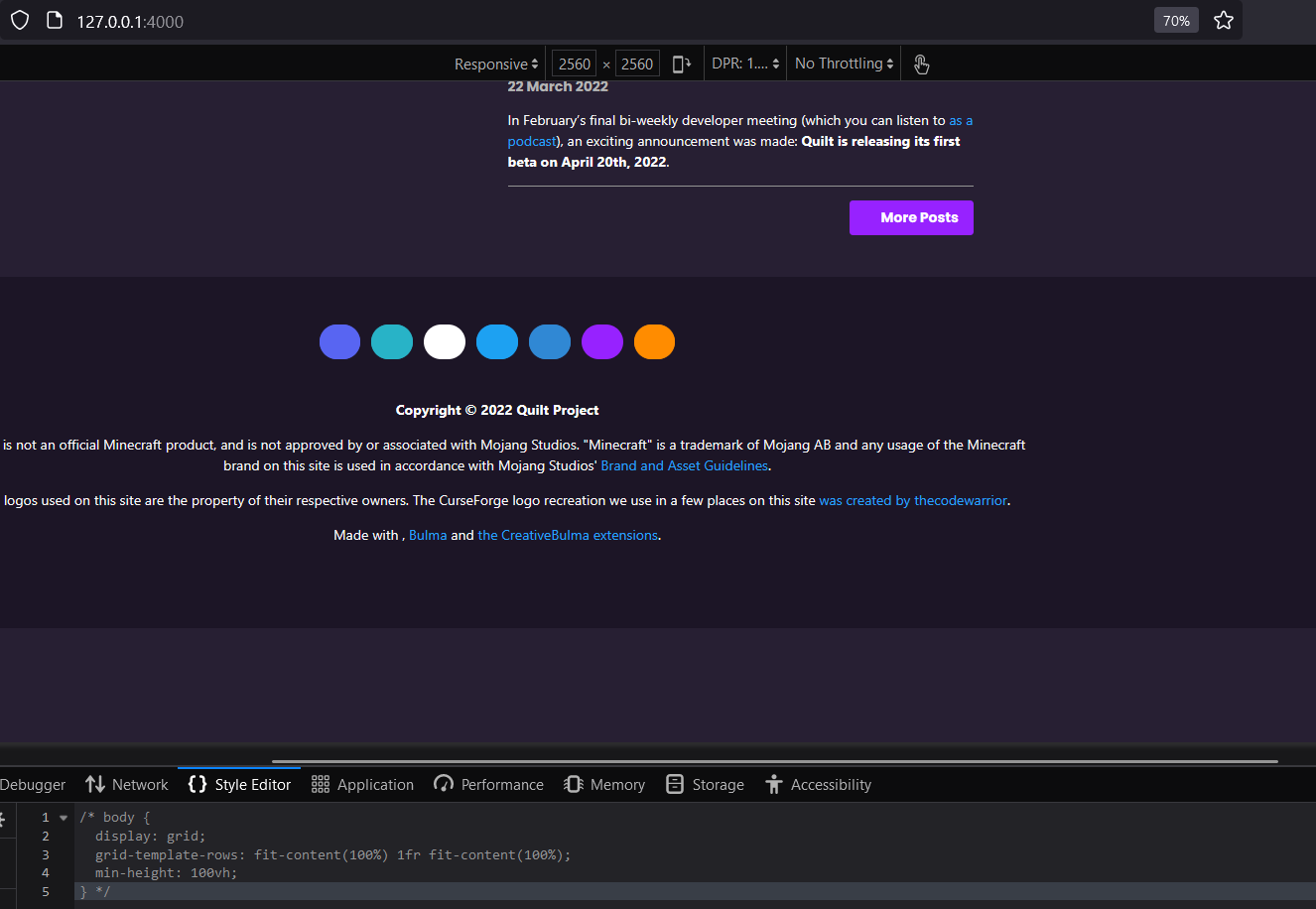 Footer is not sticked to bottom · Issue #53 · QuiltMC/quiltmc.org · GitHub