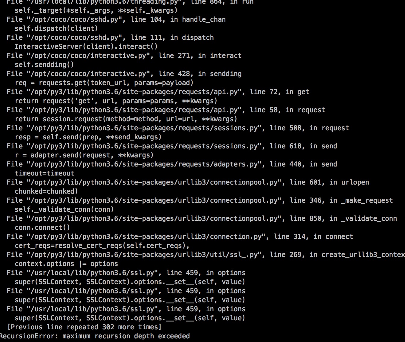 coco最新版本内部执行requests报错问题，待解决 · Issue #1553 · jumpserver/jumpserver · GitHub